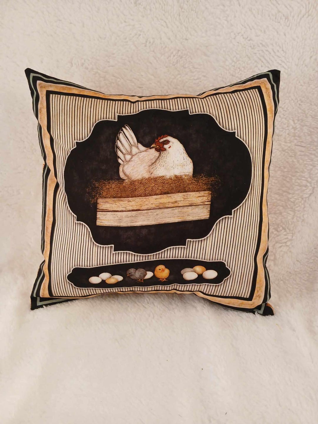 Barnyard Pillow- Chicken - Etsy