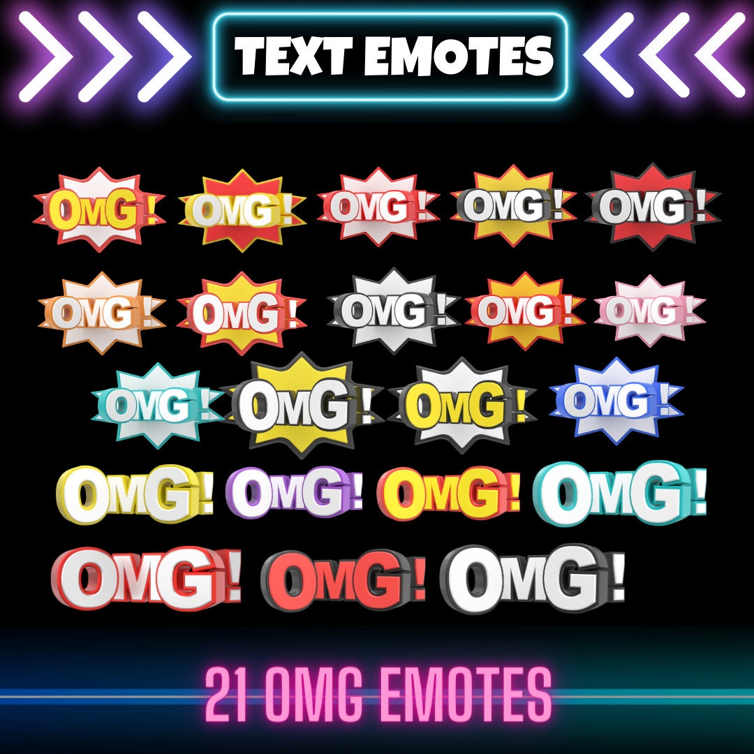 21 OMG Text Emotes - Instant PNG Downloads - Etsy