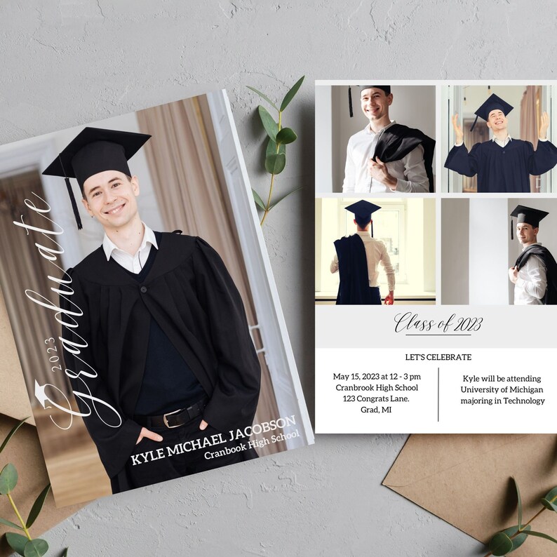 Editable DIY Graduation Announcement Template, Class of 2023 Senior ...