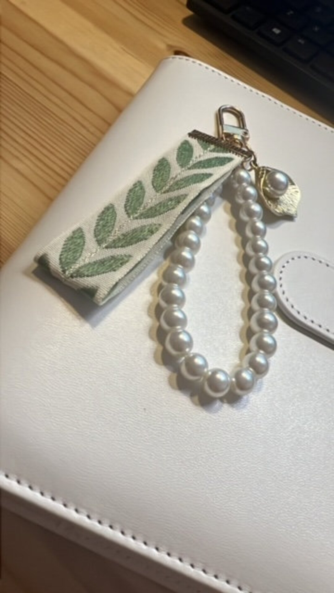 Pearls in Sage Binder Charm - Etsy