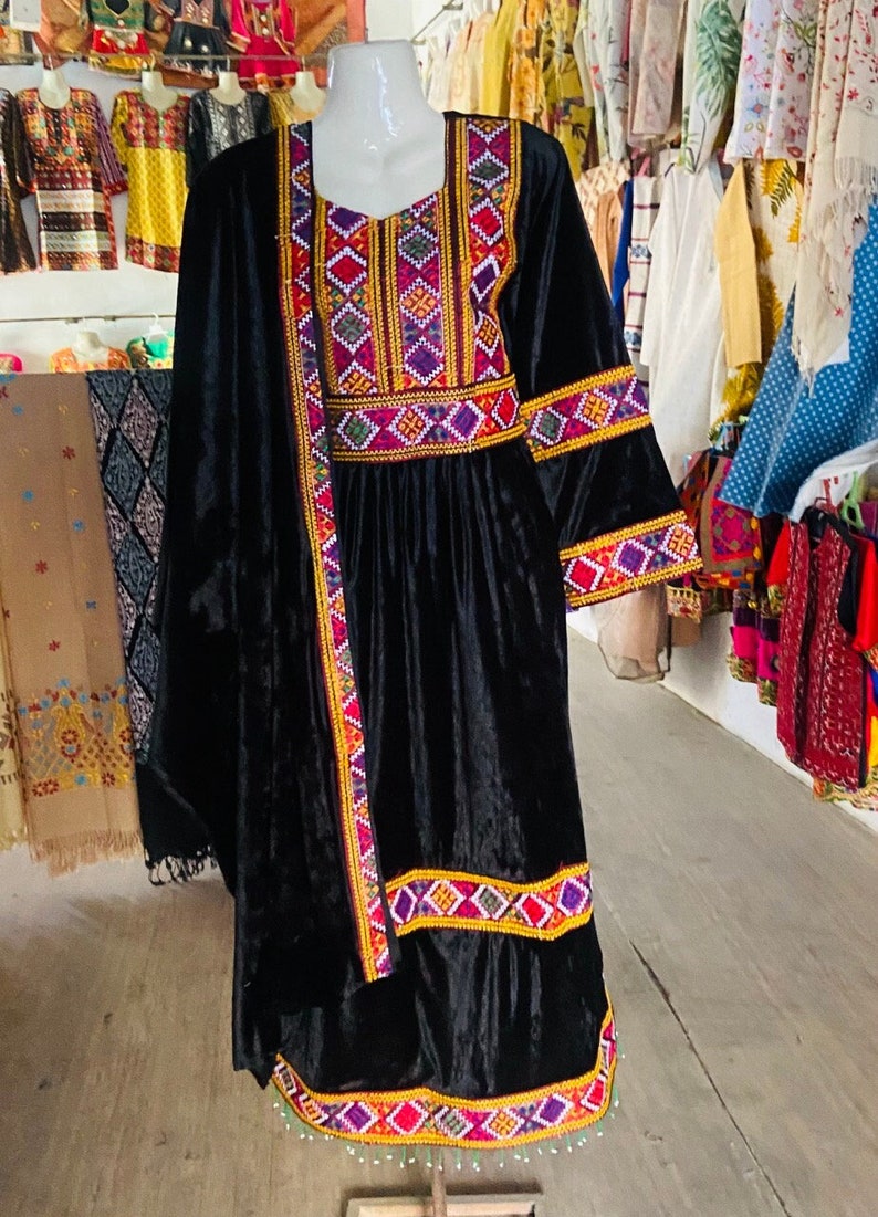 Afghani Traditional Handmade Kuchi Dress, Afghani Hand Embroidered ...