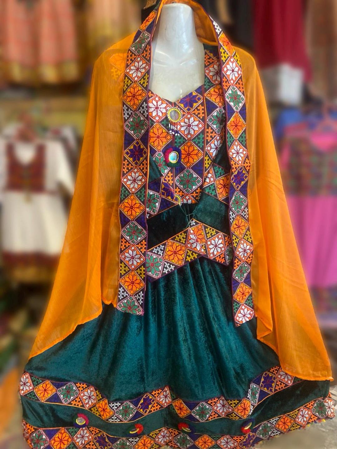 Traditional Afghani Handmade Kuchi Dress, Afghan Handcrafted ...