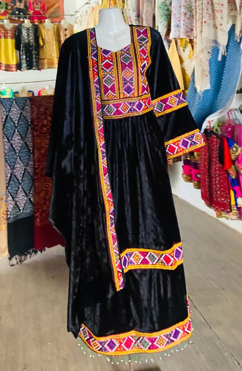 Afghani Traditional Handmade Kuchi Dress, Afghani Hand Embroidered ...