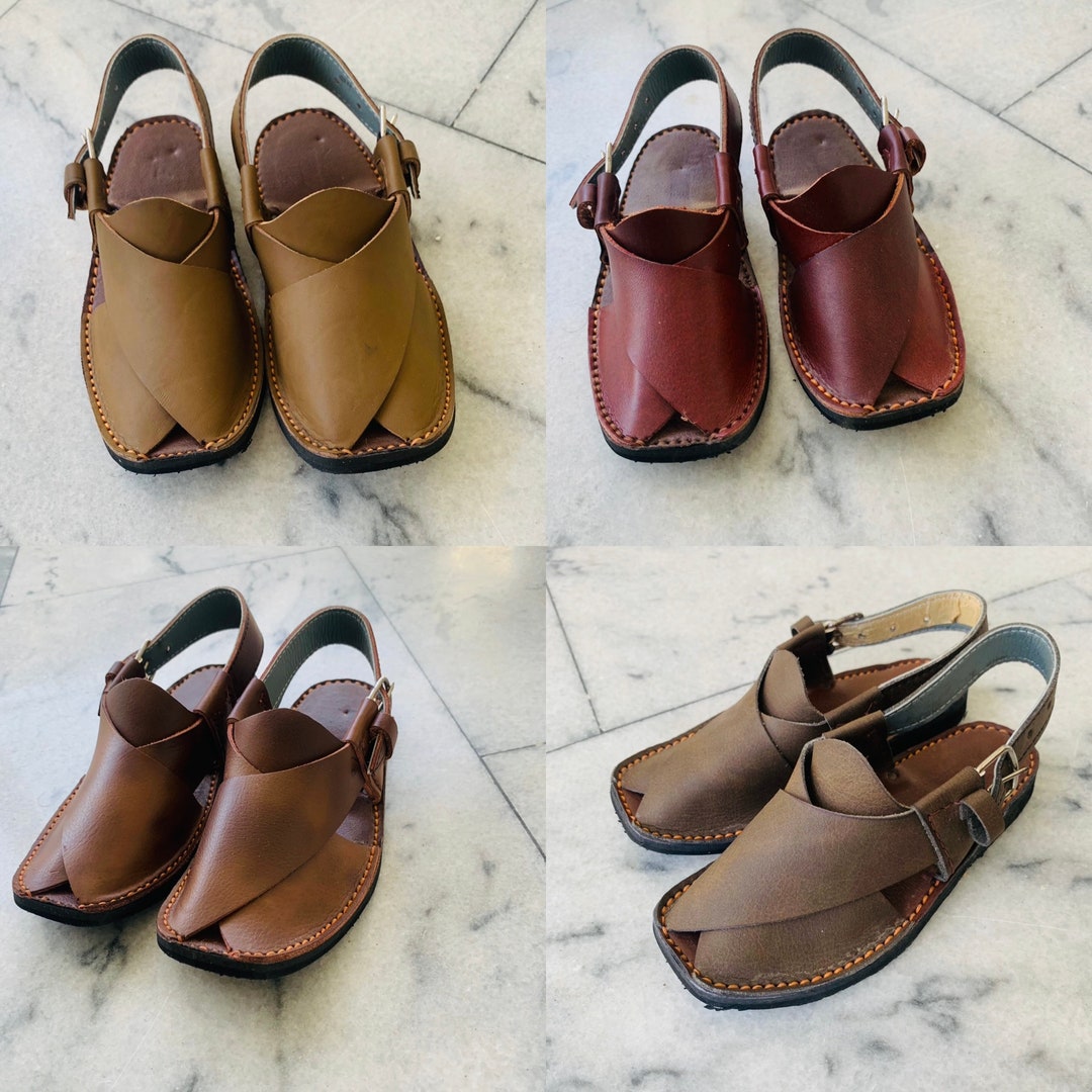 100% Leather Handmade Peshawri Chappal for Kids, Baby & Kids Peshawri ...