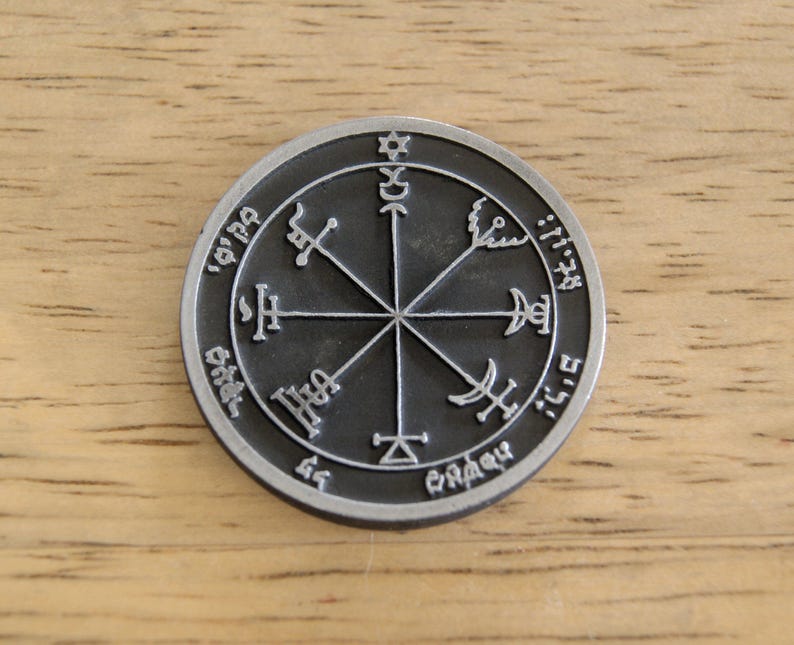 7th Pentacle of Jupiter Talisman 1.25 Inch Coin King Solomons Planetary ...