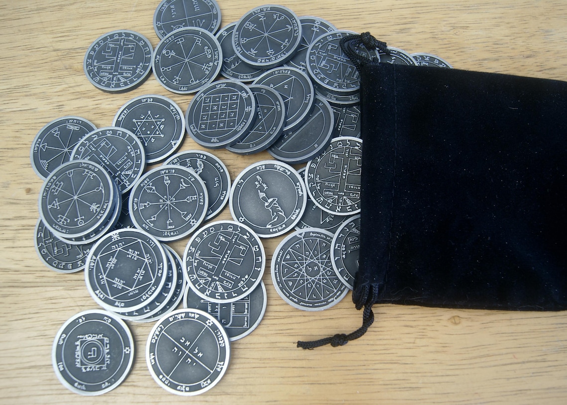 King Solomon's Pentacles: 44 Occult Talisman Coins With Guide , Large 1 ...