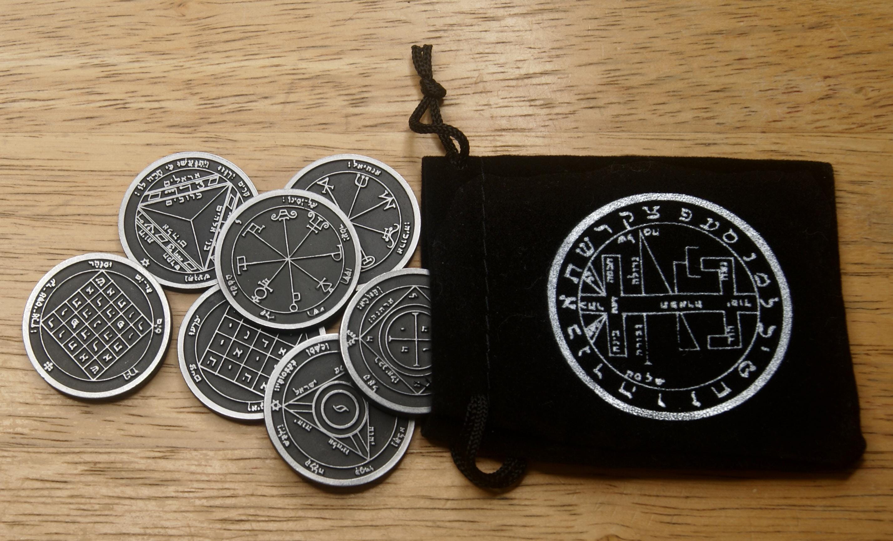 7 Pentacles of Saturn 1.25 Inch Coins King Solomons Holy Pentacles ...