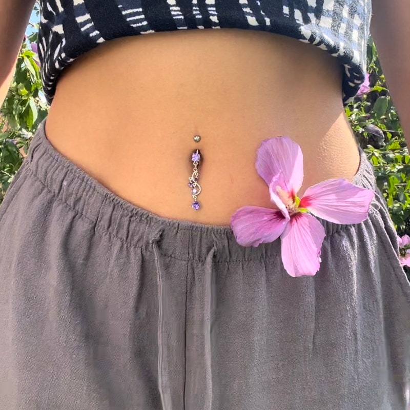 925 Silver Navel Piercing - Etsy