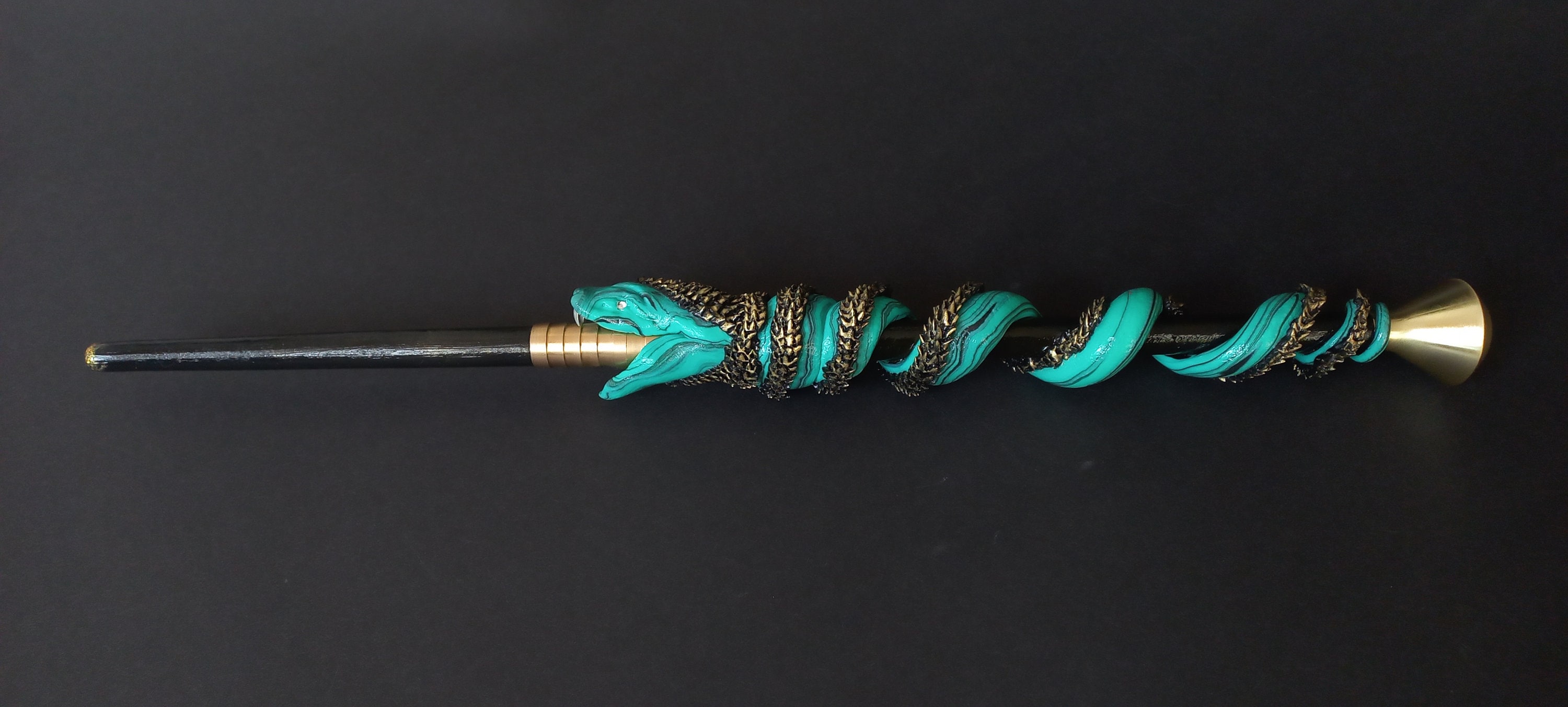 Serpentus Furor Wooden Snake Magic Wand Hand Made Slytherin - Etsy
