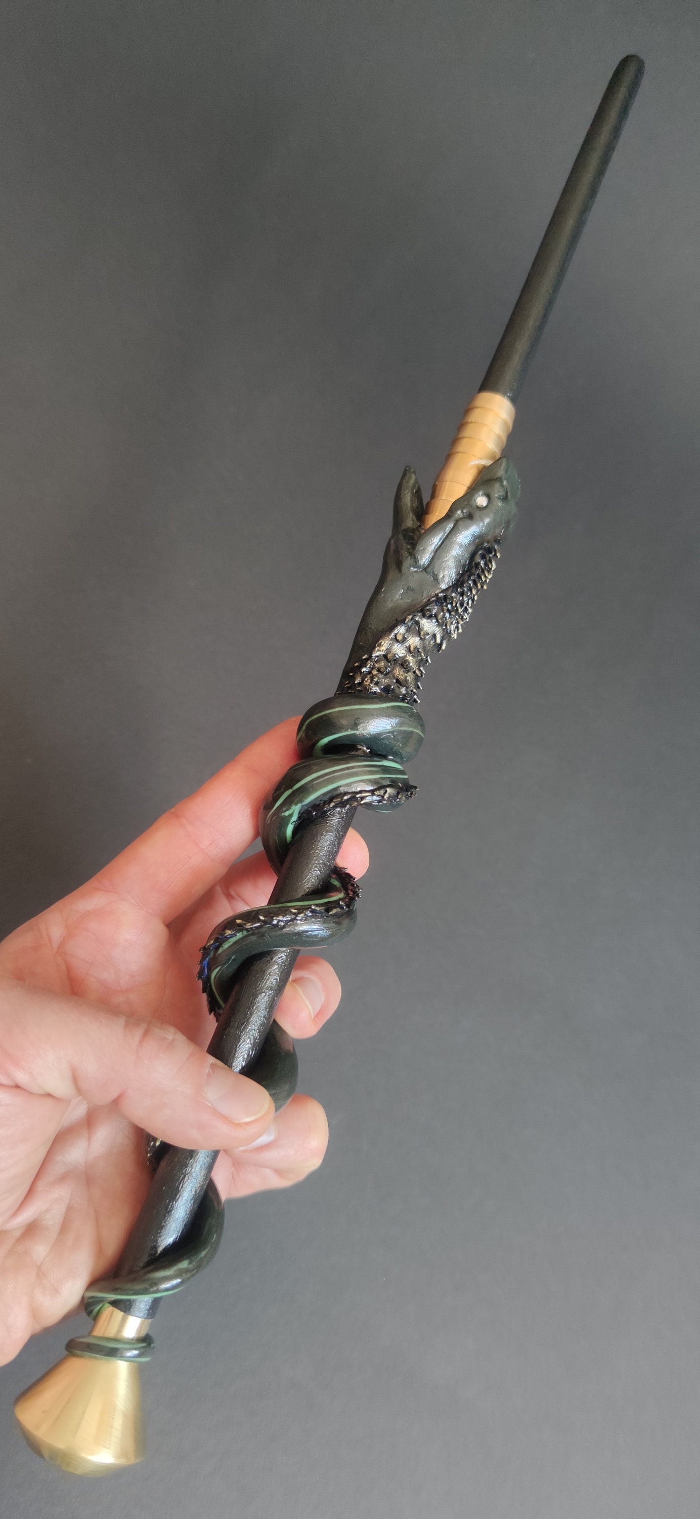 Serpentus Furor Basilisk Snake Slytherin Wooden Wand Harry Potter - Etsy