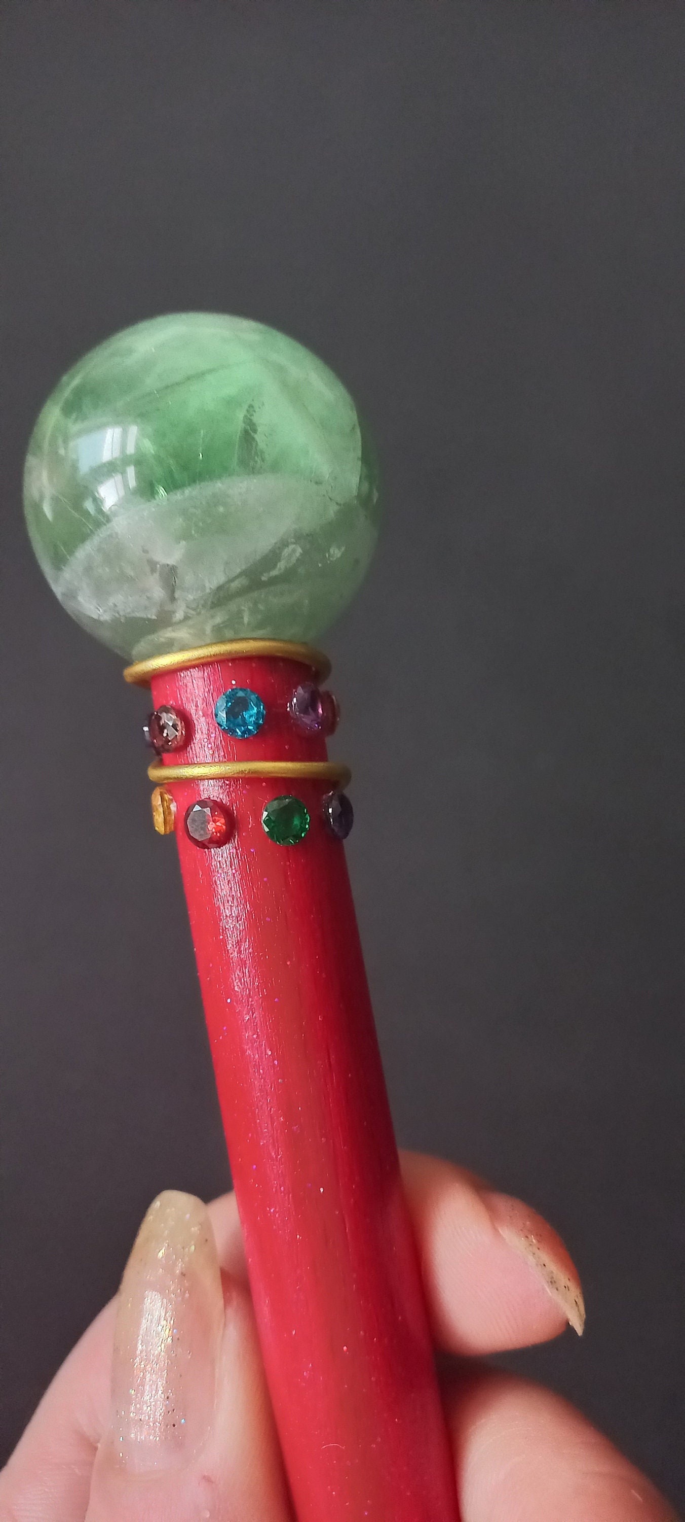Alex Russo Wand With Real Gems and Fluorite Stone - Etsy