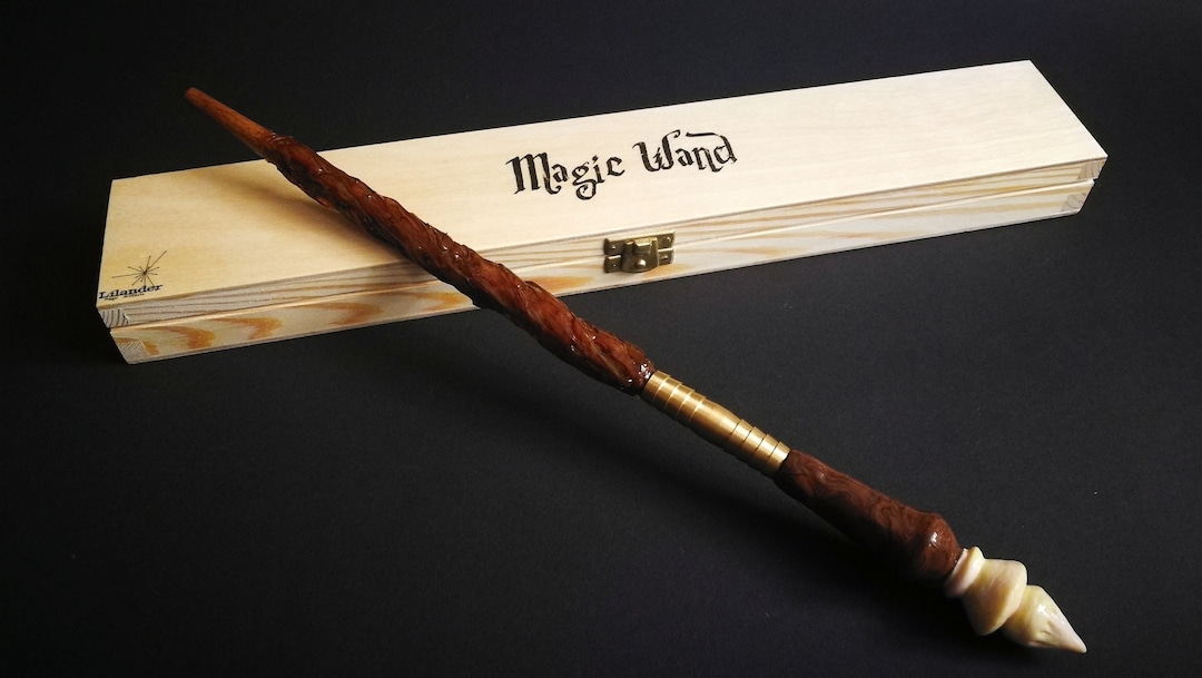Magic Wooden Wand With Brass - Etsy