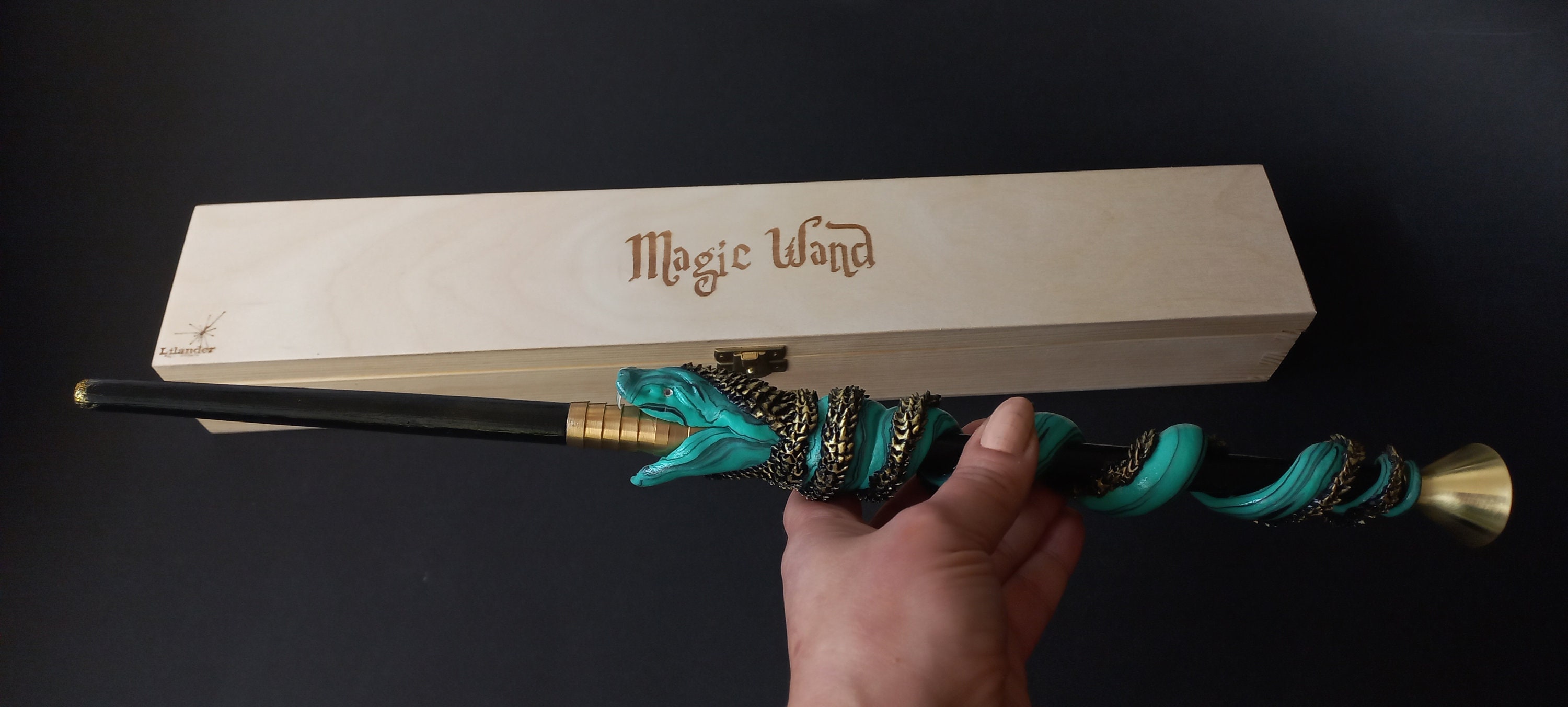 Serpentus Furor Wooden Snake Magic Wand Hand Made Slytherin - Etsy