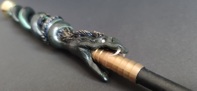 Serpentus Furor Basilisk Snake Slytherin Wooden Wand Harry Potter - Etsy