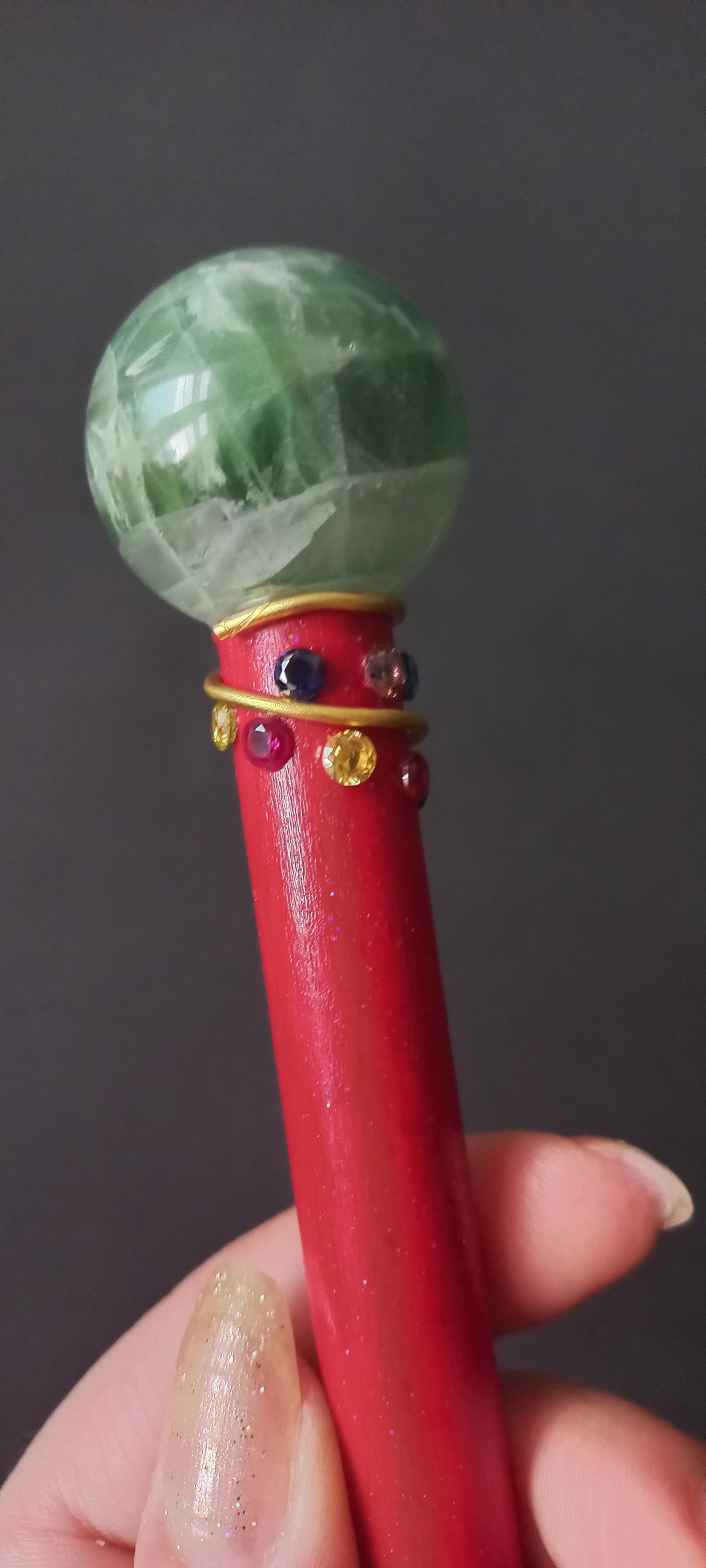 Alex Russo Wand With Real Gems and Fluorite Stone - Etsy