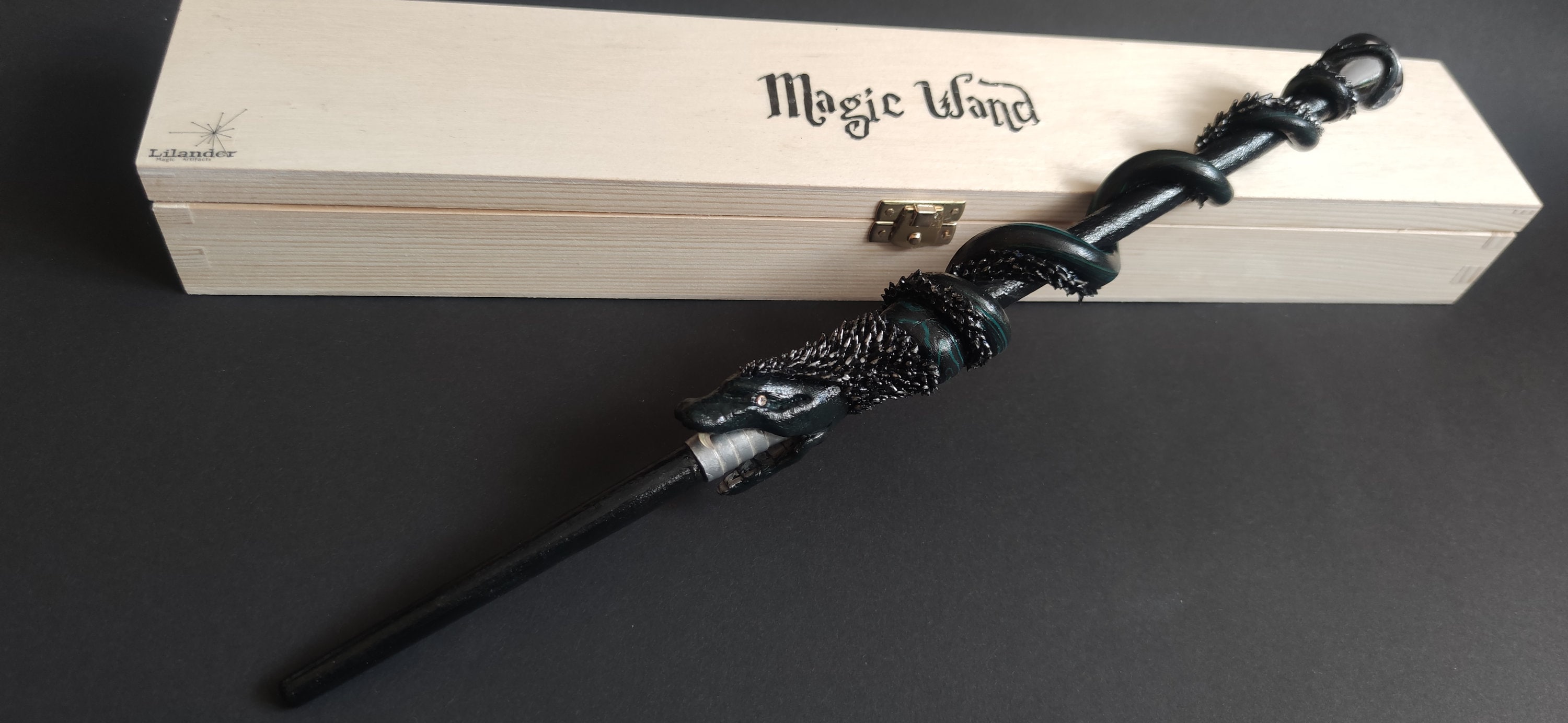 Serpentus Furor Basilisk Snake Slytherin Wooden Wand Harry Potter - Etsy