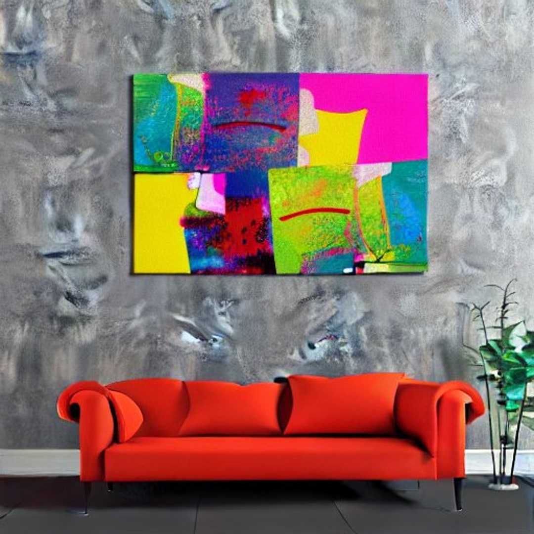 Abstract House Art colorful Abstract Art Painting - Etsy