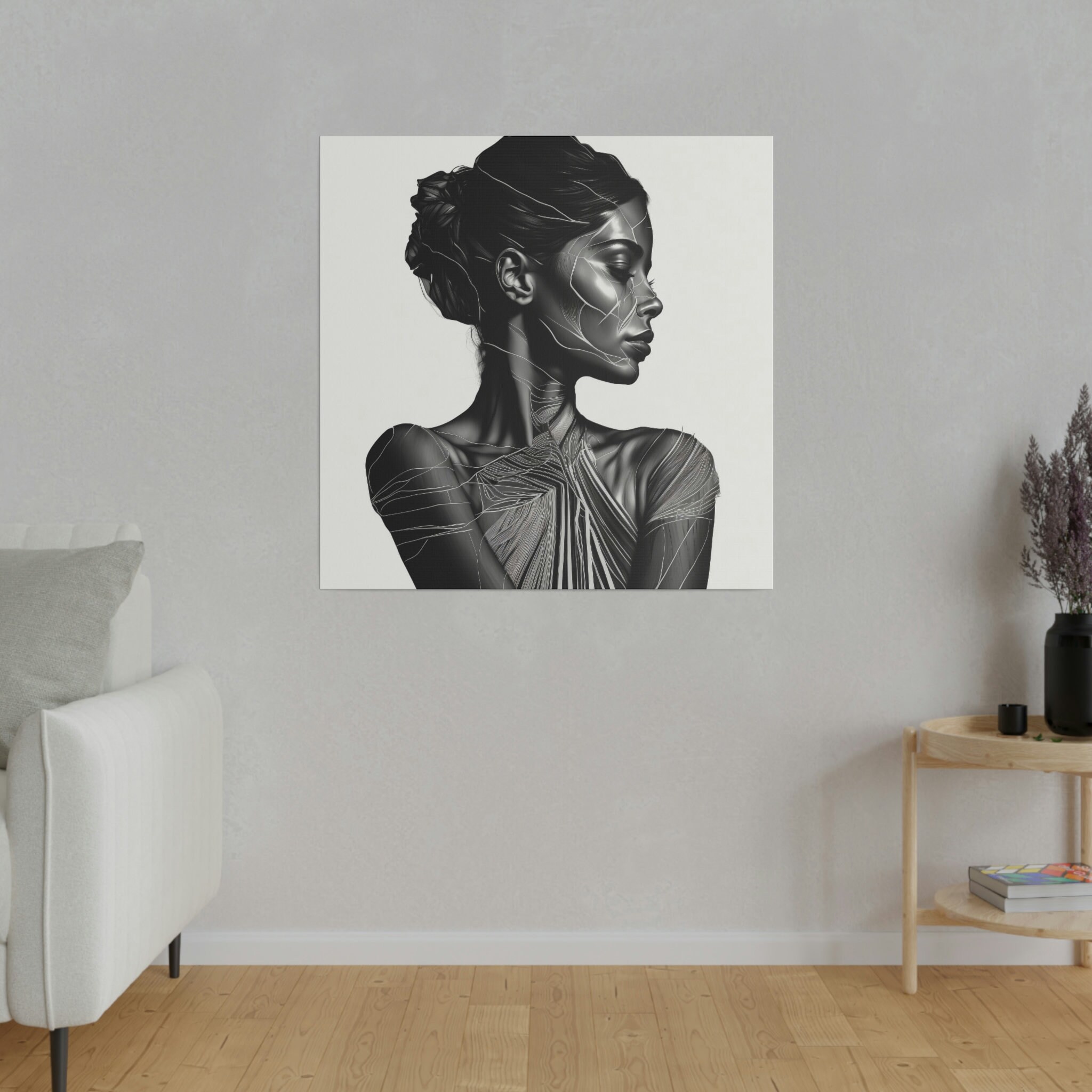 Bold Black Line Art, Modern, Woman Portrait - Etsy