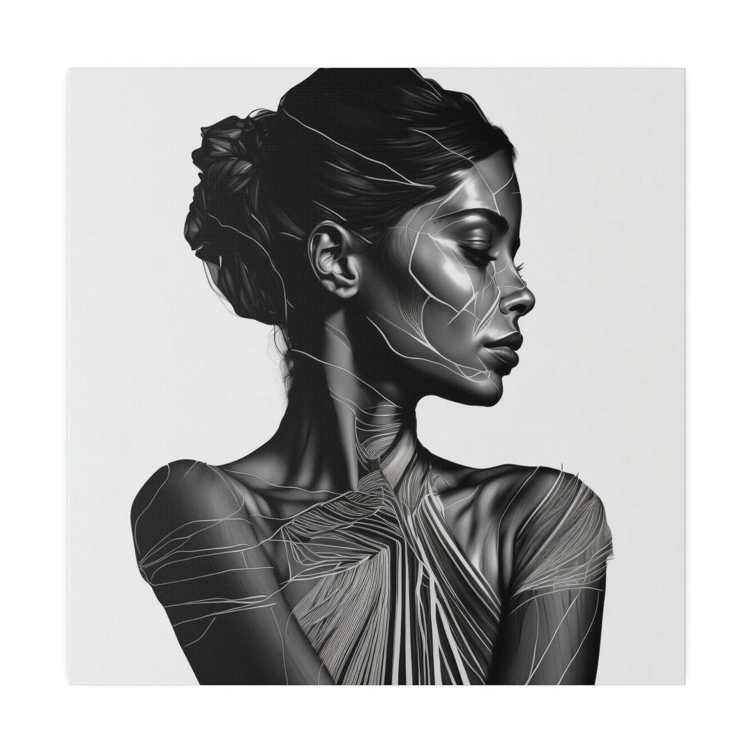 Bold Black Line Art, Modern, Woman Portrait - Etsy