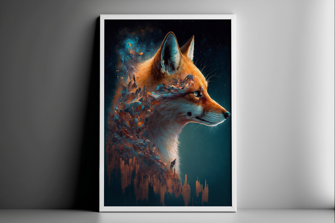 Fox Fantasy Surreal Art, Digital Art Print, Digital Download, Wallpaper ...
