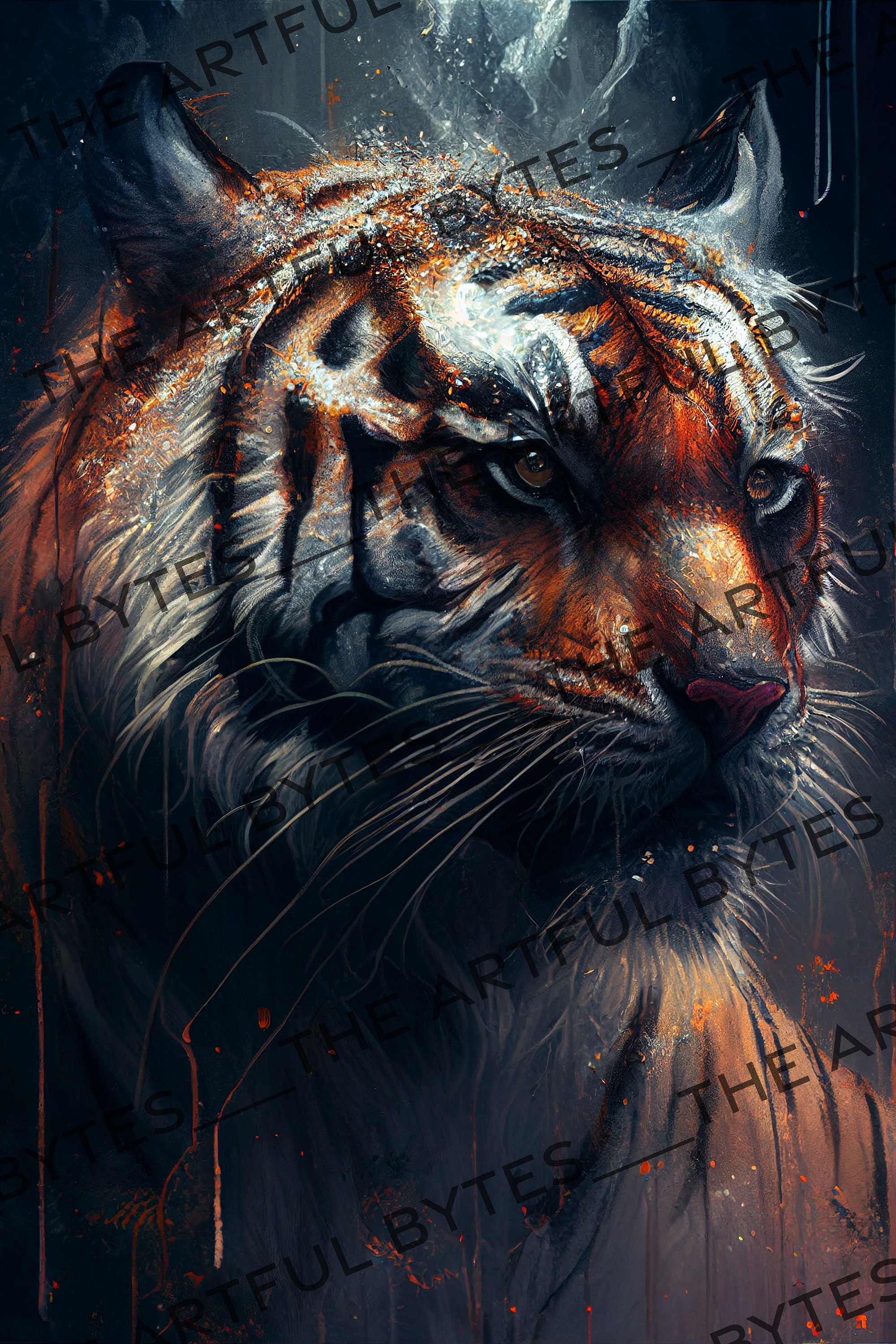 Tiger Fantasy Surreal Art, Digital Art Print, Digital Download, Canvas ...