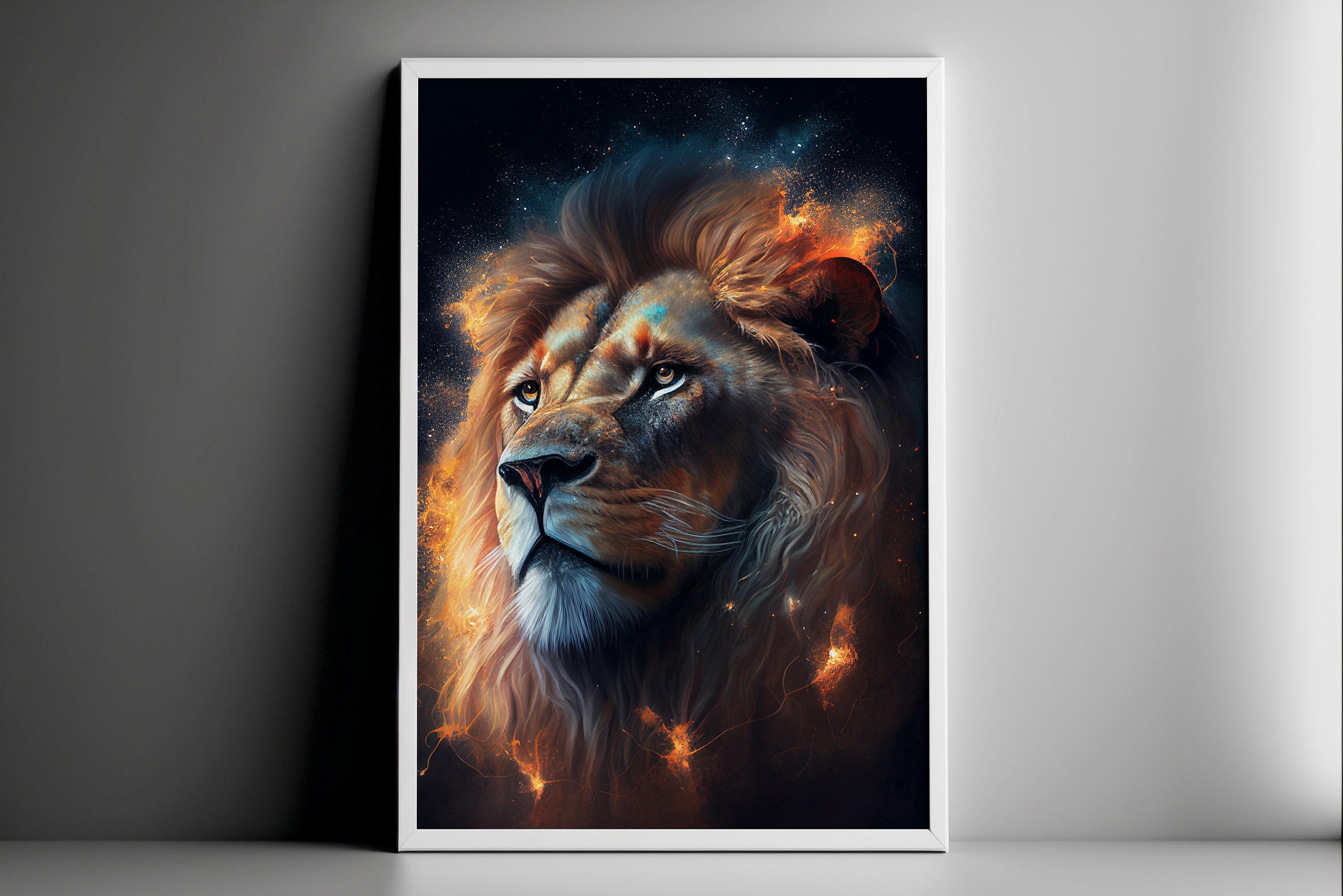 Lion Fantasy Surreal Art, Digital Art Print, Digital Download, Canvas ...