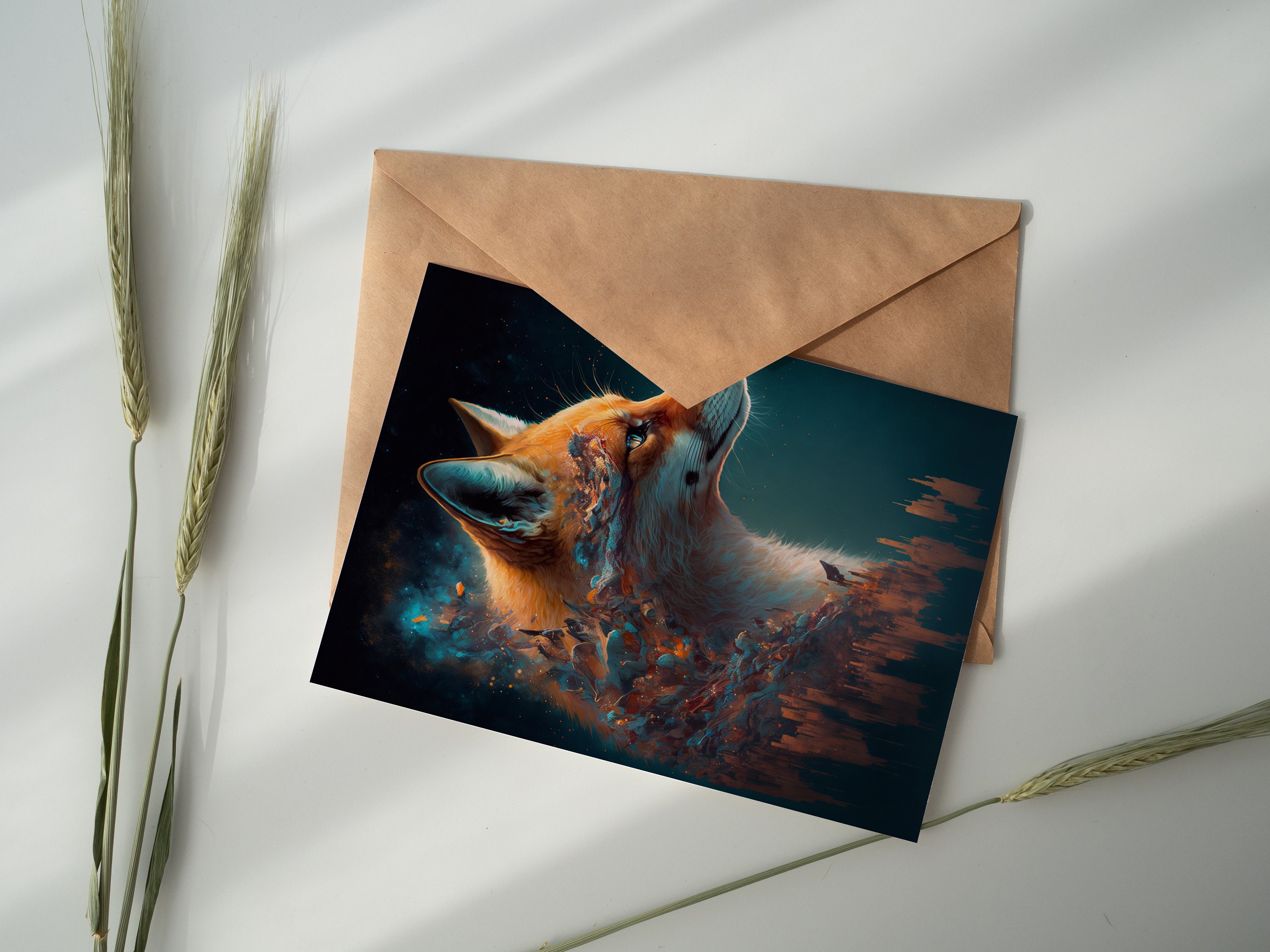 Fox Fantasy Surreal Art, Digital Art Print, Digital Download, Wallpaper ...