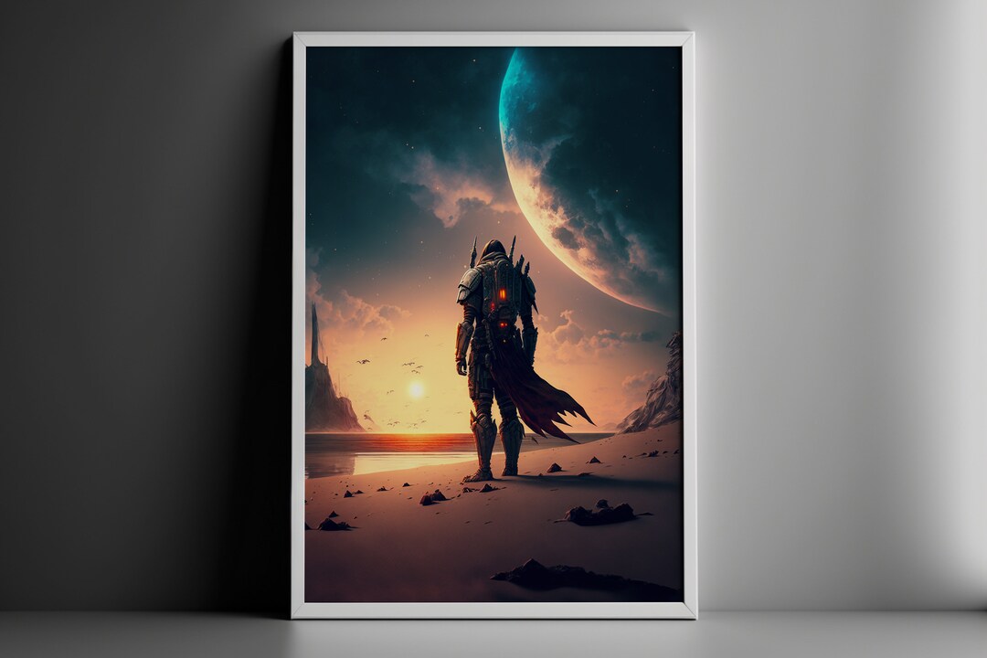 Stranded Warrior, AI Art, Digital Art Print, Instant Digital Download, Canvas, Wall Art ...