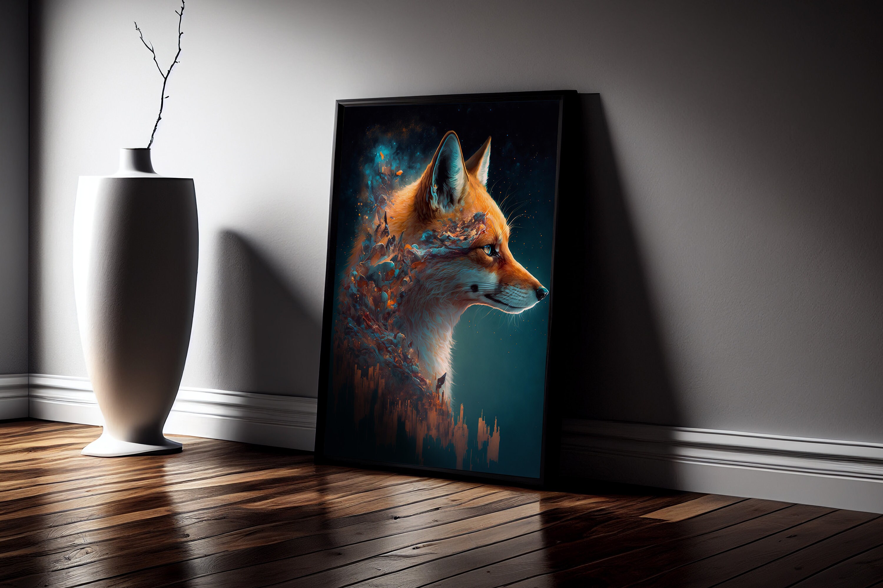 Fox Fantasy Surreal Art, Digital Art Print, Digital Download, Wallpaper ...
