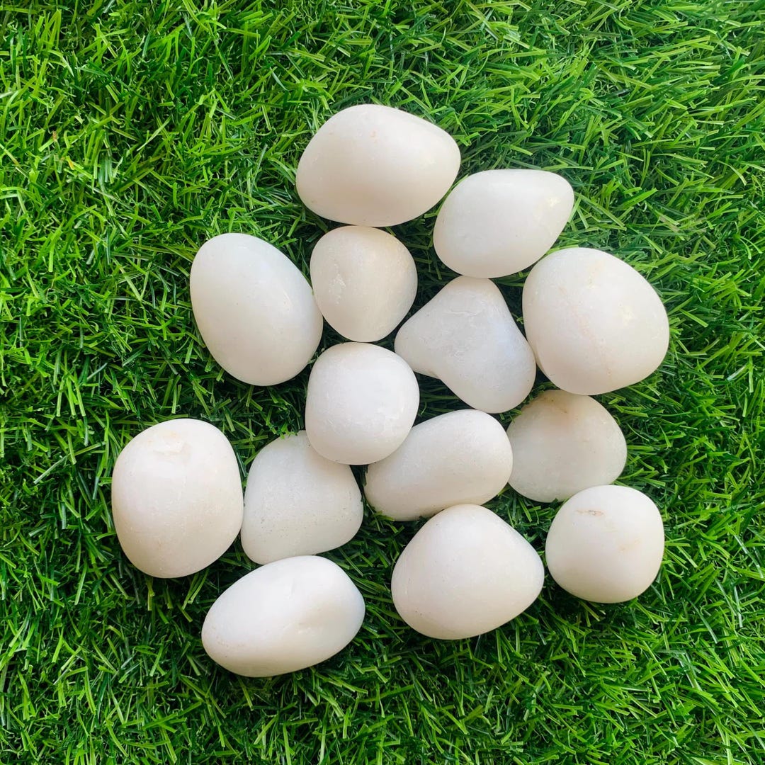 Snow White Polished Pebble Stones – Natural Decorative Gravel for ...