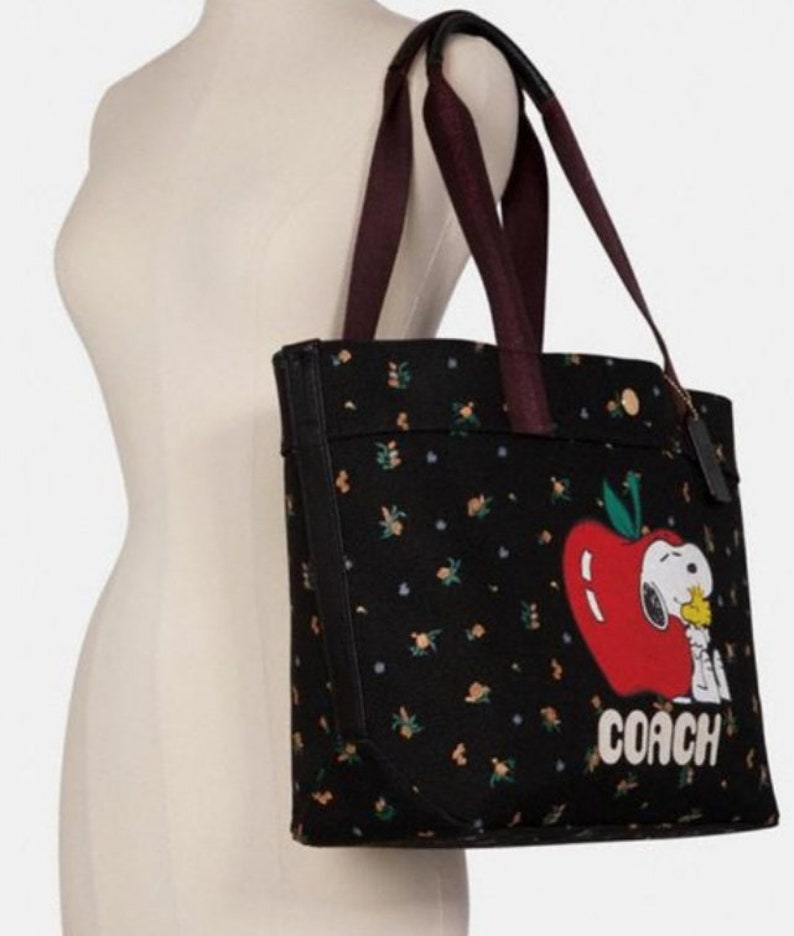 NEW AUTHENTIC Coach X Peanuts Shoulder Tote Bag With Snoopy Woodstock ...