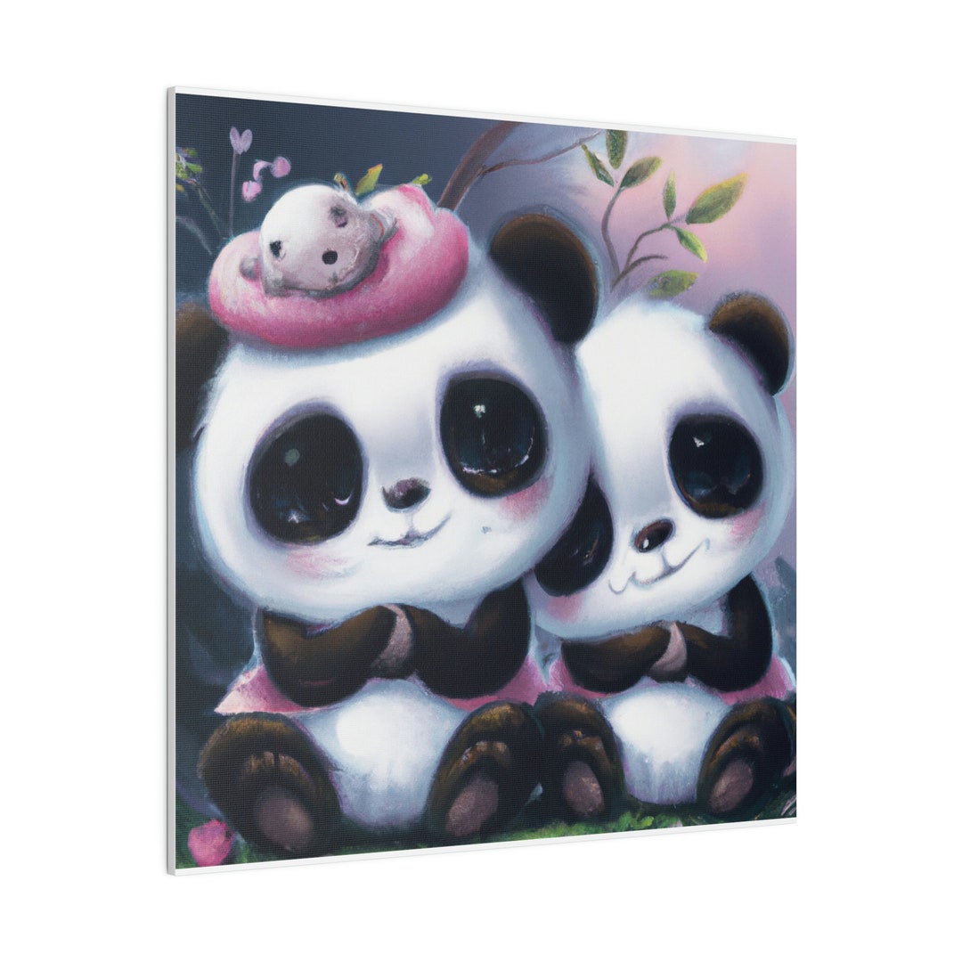 Cute Pandas Playing for Children Canvas original Artwork - Etsy