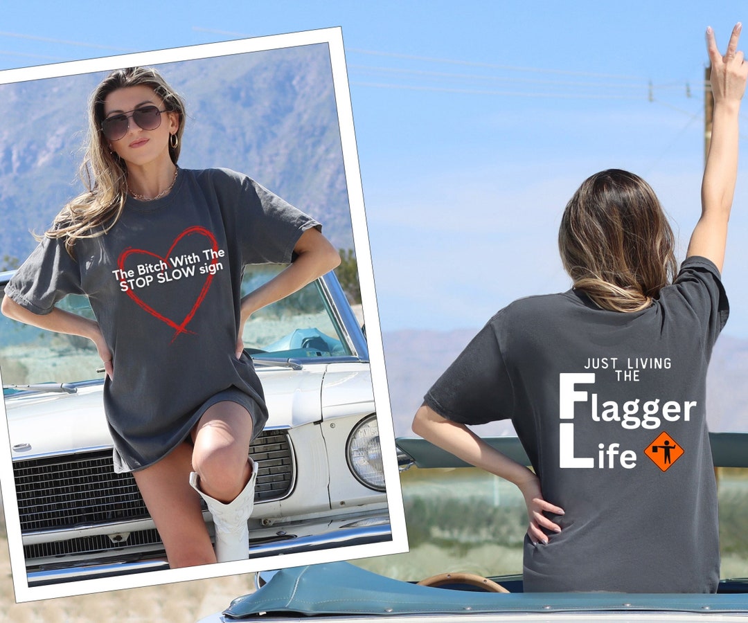 Comfort Colors Construction Gift for Her Flagger Shirt Women - Etsy