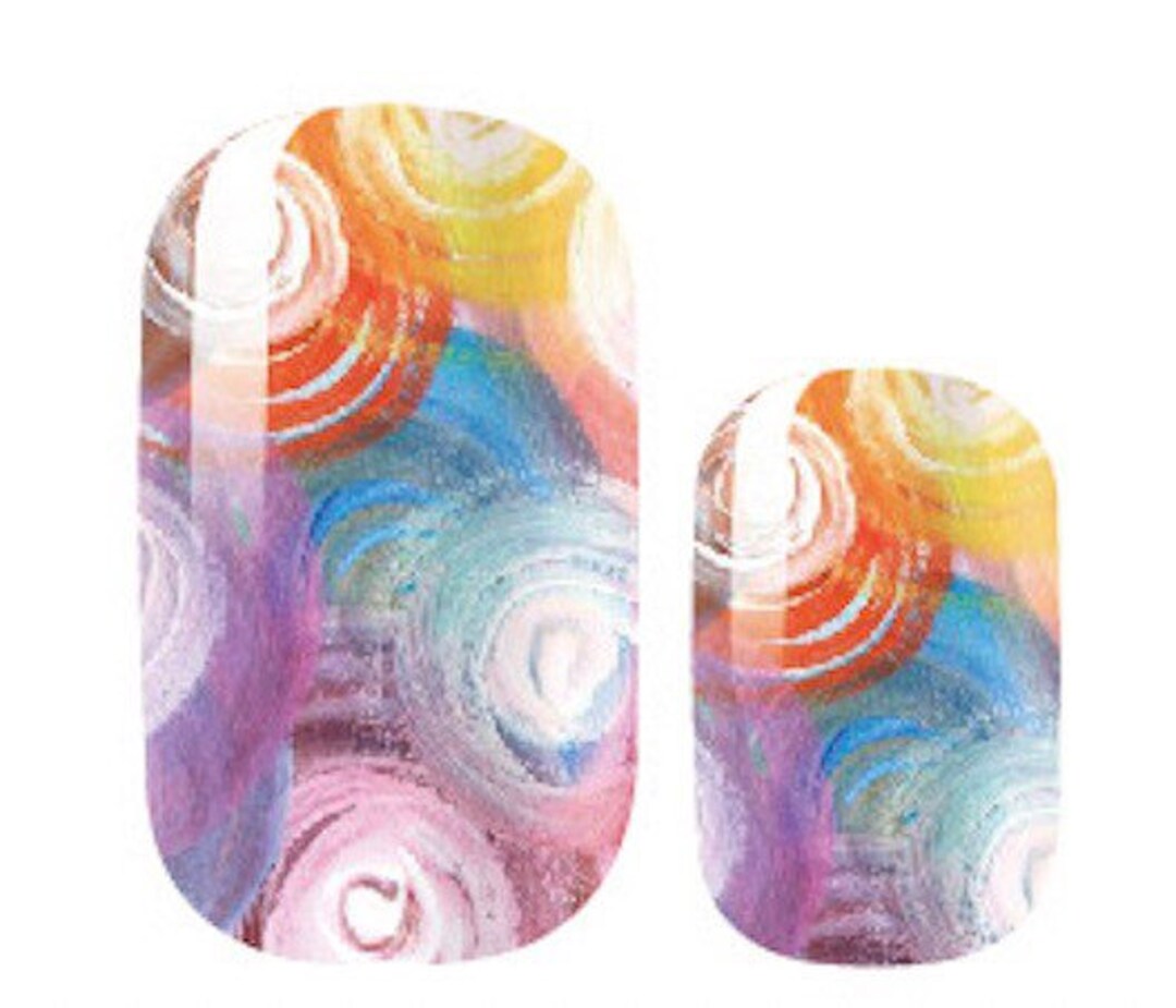 Colorful Circles Glitter Nail Wraps - Etsy
