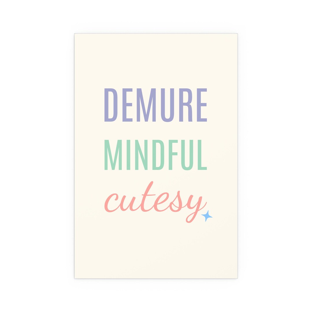 Demure Mindful Cutesy Tiktok Trend Home Decor - Etsy