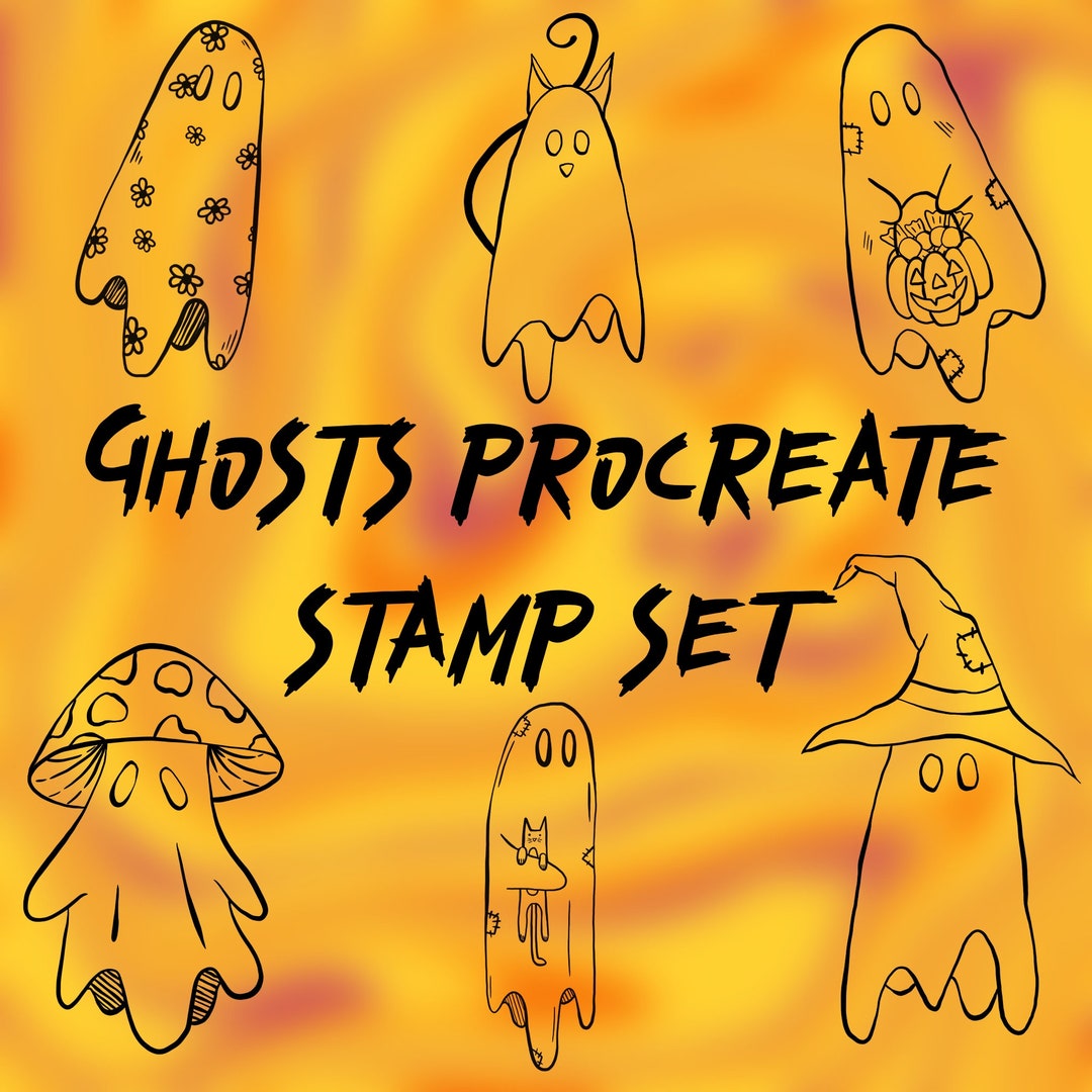 Ghosts Procreate Stamp Set - Etsy