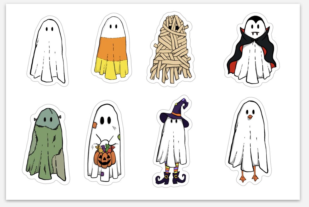 Halloween Ghost Sticker Sheet - Etsy