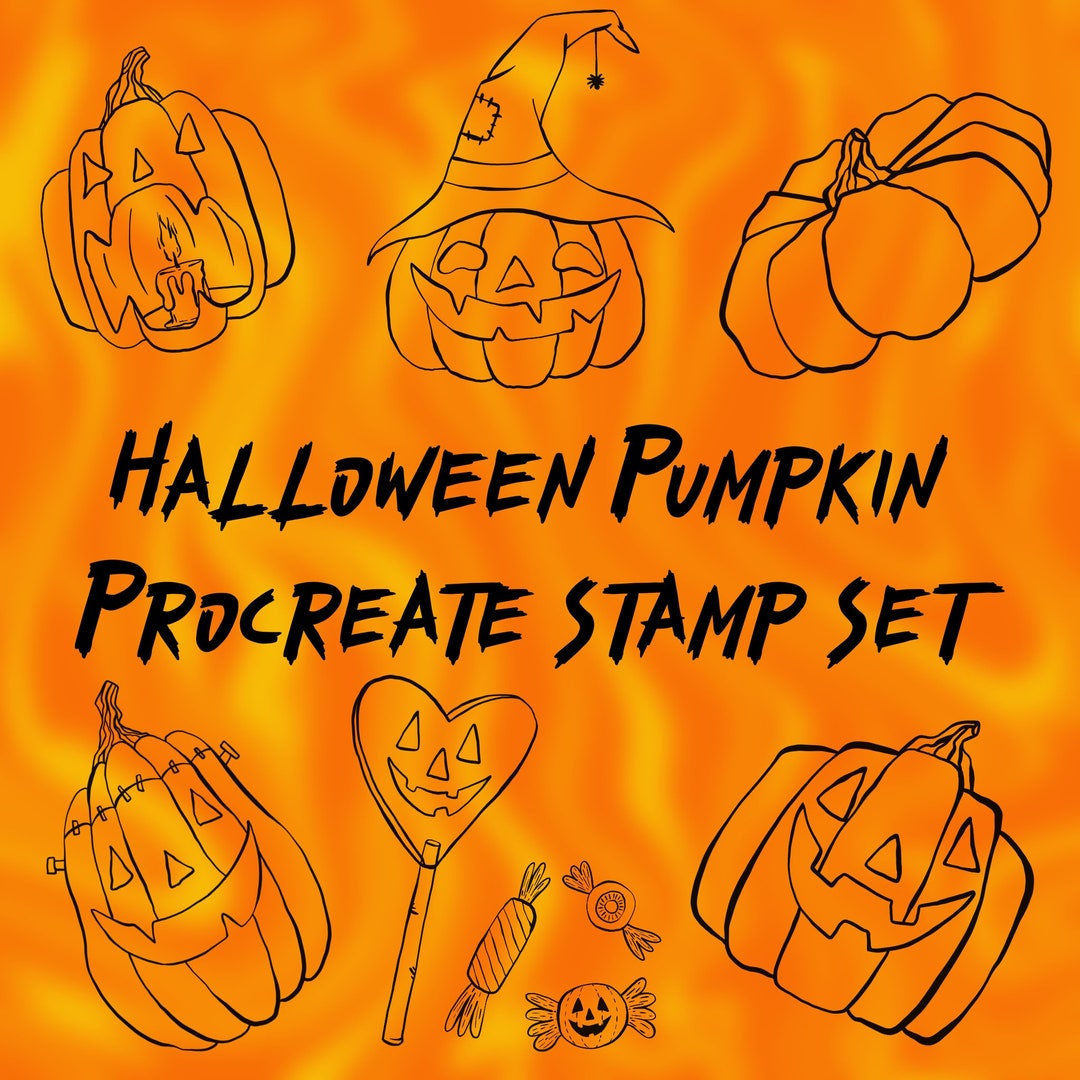 Halloween Pumpkins Procreate Stamp Set - Etsy