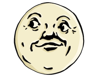 Man in the Moon Clipart Vintage Style Clip Art Winking Children's ...