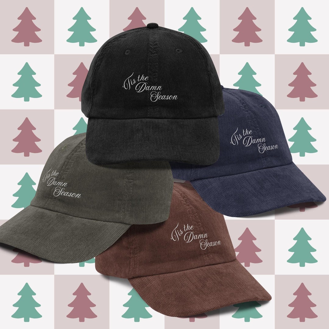 Vintage Corduroy Cap 'tis the Damn Season Embroidered Corduroy Hat ...
