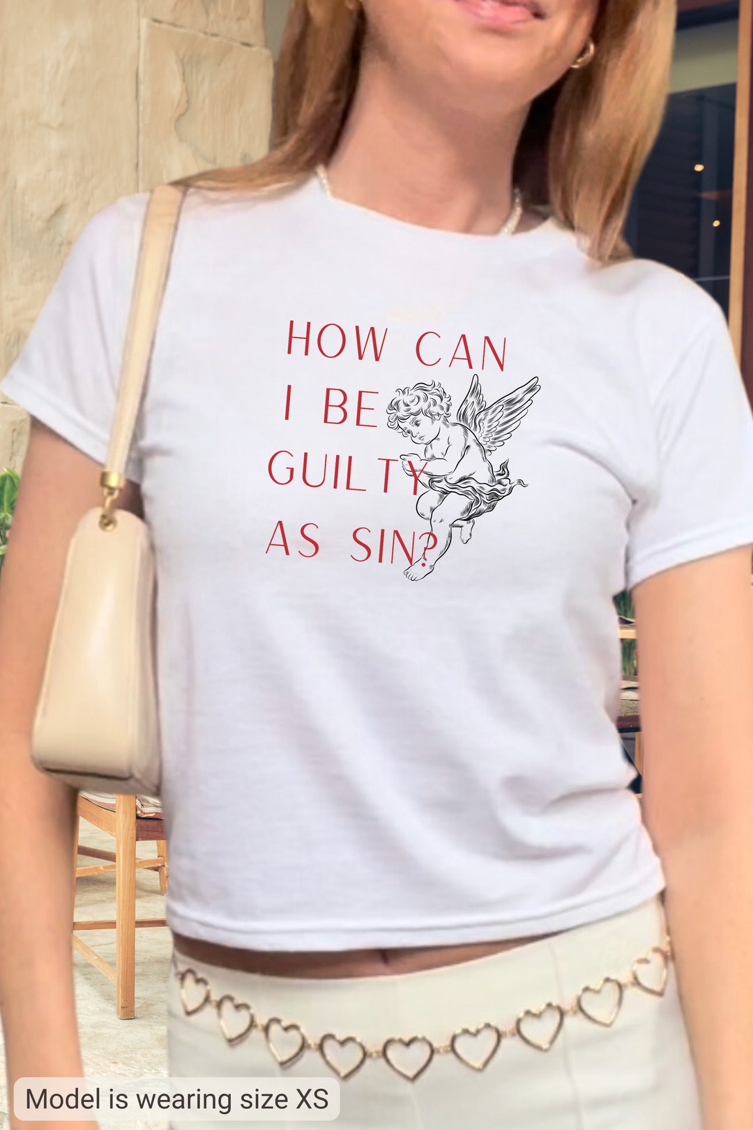 Taylor Swiftie Y2k Baby Tee How Can I Be Guilty as Sin Graphic Logo T ...