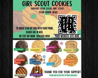 Girl Scout Cookie Qr Code Business Card - Etsy UK