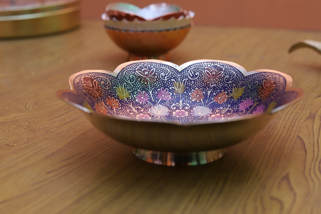 Bowl Enemalwork,brass Bowl,handmade Bowl,kitchen Items, Designing Brass ...