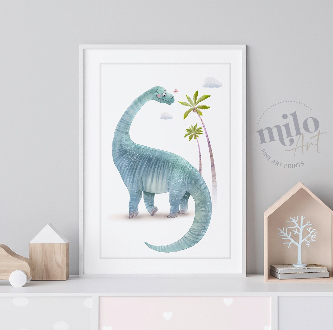 Cute Dinosaur Poster Dino Posters for Boys and Girls Nursery Art Print ...