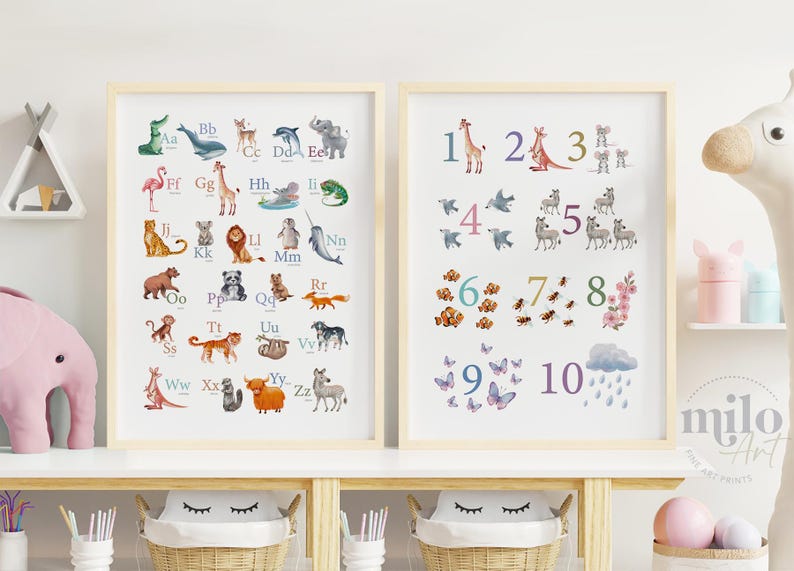 French Animal Alphabet Poster: Kids Nursery Wall Art - Etsy