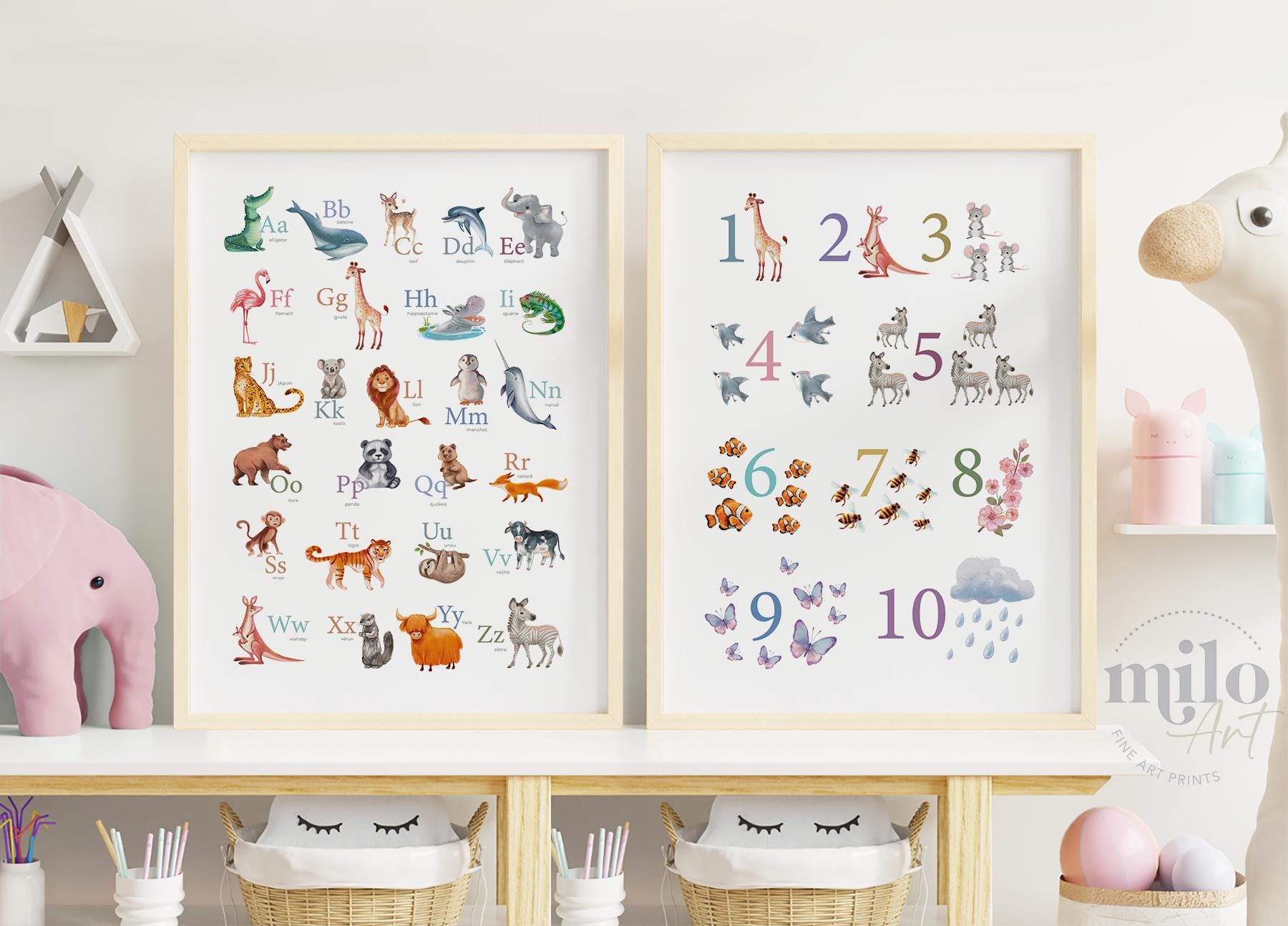 French Animal Alphabet Poster: Kids Nursery Wall Art - Etsy