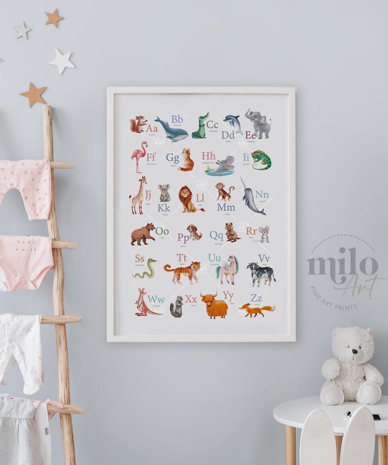 Spanish Animal Alphabet Poster: Educational Nursery Wall Art - Etsy