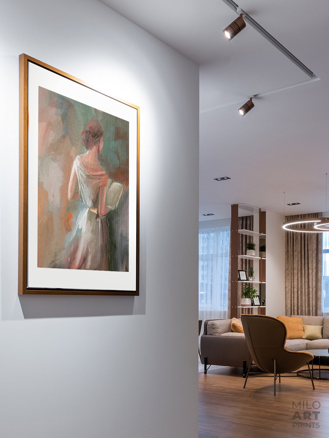 Beautiful Art Print of Woman Reading a Book Book Lover Gift Idea ...