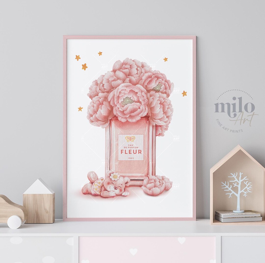 Parfum Flakon Print, Dressing Room Poster, Vanity Decor, Watercolor ...
