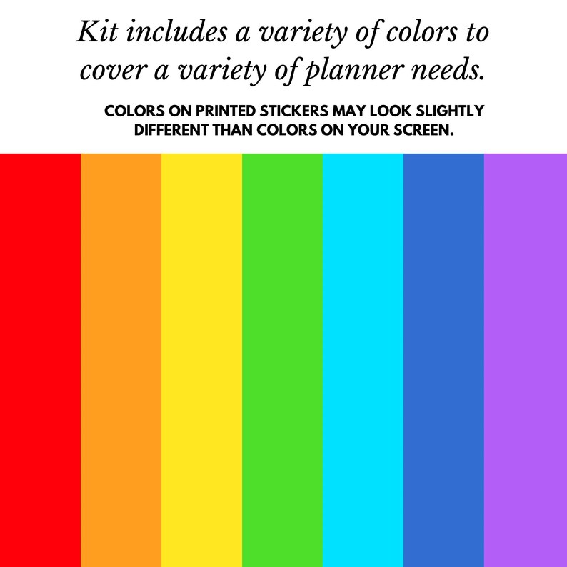 Happy Planner Dashboard Layout Printable Boxes in Rainbow Colors ...